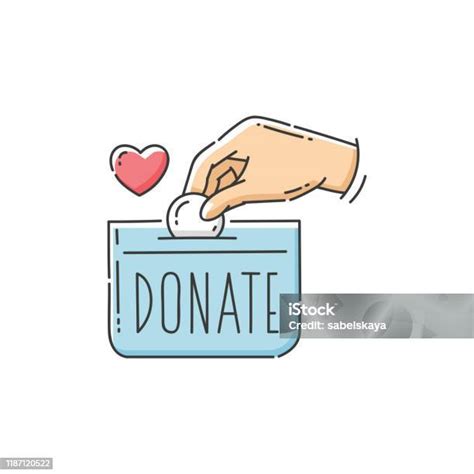 자선 스케치 벡터 일러스트레이션을 위한 아이콘을 기부하는 손 Charitable Foundation에 대한 스톡 벡터 아트 및 기타 이미지 Charitable