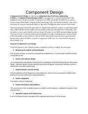 Component Design Development Assembly Docx Component Design Component Level Design Also