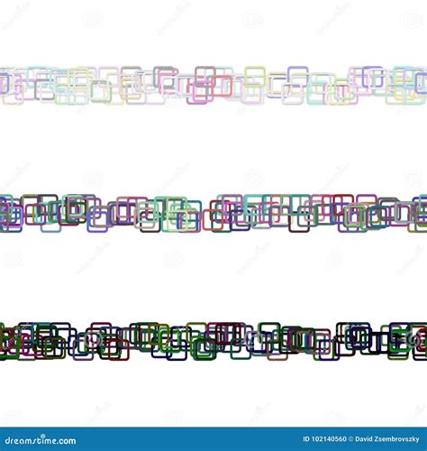Seamless Abstract Square Pattern Text Divider Line Design Set Vector Decoration Elements Stock