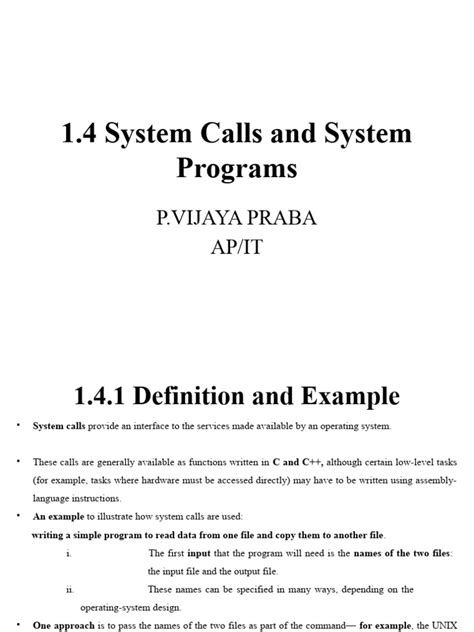 1 4 system calls and system programs pdf operating system computer file