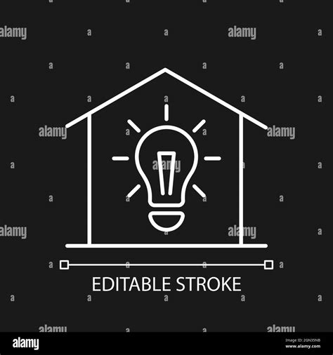 Lighting White Linear Icon For Dark Theme Stock Vector Image And Art Alamy