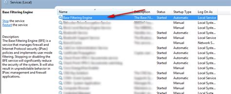 Base Filtering Engine Won T Start Error Access Is Denied Windows Microsoft Windows