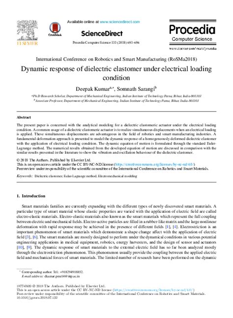 Pdf Dynamic Response Of Dielectric Elastomer Under Electrical Loading