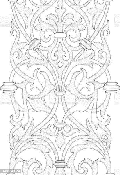 흰색 배경에 고립 된 검은 선으로 장식 장식품의 개요 벡터 일러스트레이션 0명에 대한 스톡 벡터 아트 및 기타 이미지 0명 3차원 형태 꽃 식물 Istock