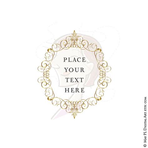 Gold Flourish Frames Clip Art Digital Vintage Decorative Etsy