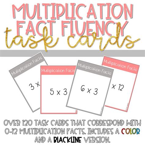 Multiplication Fact Fluency Task Cards Multiplication Facts Fluency