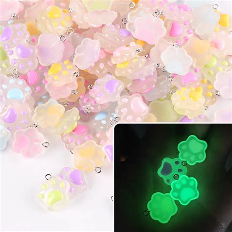 Подвески из смолы в виде кошачьих лап, 10 шт | AliExpress