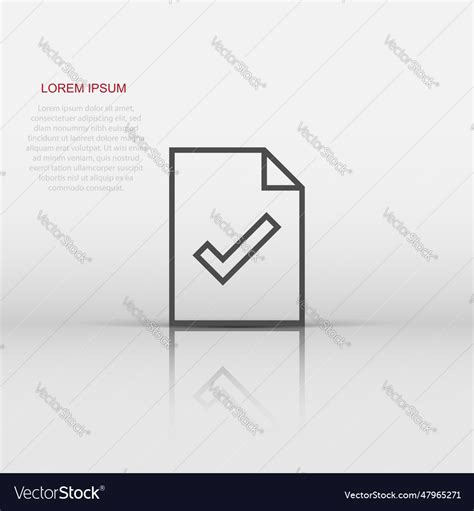 Document Checklist Icon In Flat Style Report Vector Image