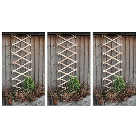Buy Garden Mile Set Of 3 Expanding 6ft X 1ft Wooden Garden Trellis Outdoor Flexible Wood Trellis