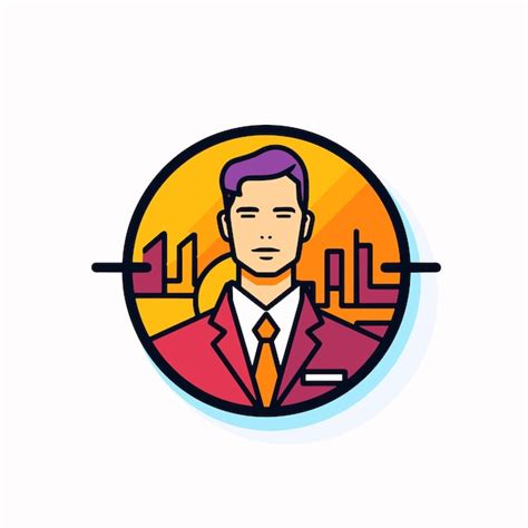 Premium Vector Vector Of A Flat Vector Icon Of A Man In A Suit And Tie In A Circle
