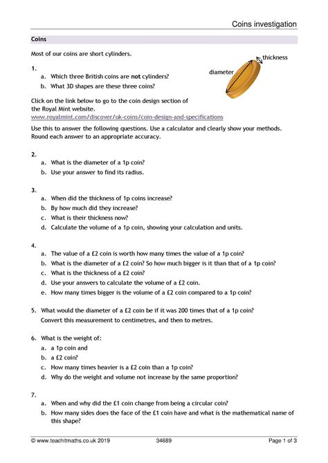 Coin Investigation¦ks5 Maths¦teachit