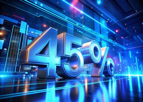 Dynamic 3d Blue Progress Chart Illustrates 45 Completion A Stunning Abstract Data Visualization