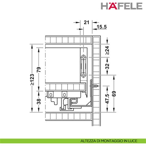 Kit Cassetto Hafele Matrix Box Slim A Portata 30 Kg Altezza Spondina 89 Mm Uscita Totale Syncro