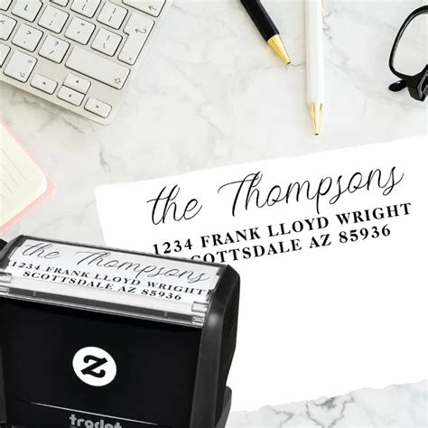 Elegant Script Return Address Self Inking Stamp Zazzle