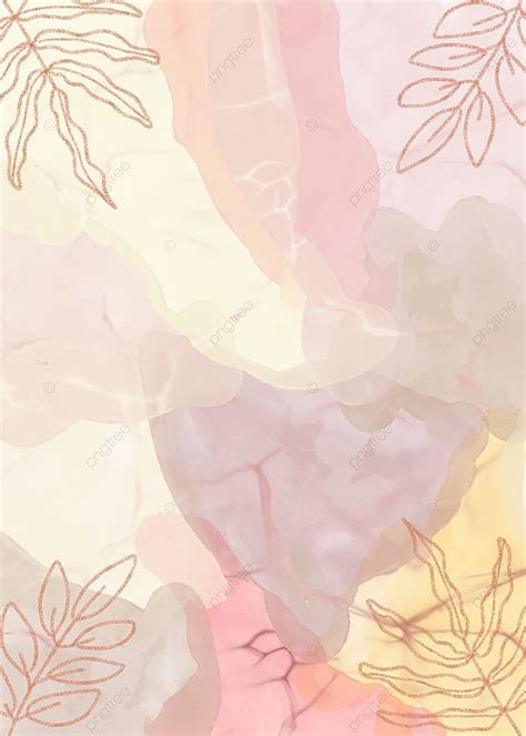 Fondo De Tinta De Hojas Vintage Hojas Aesthetic Fondo Acuarela Rosa