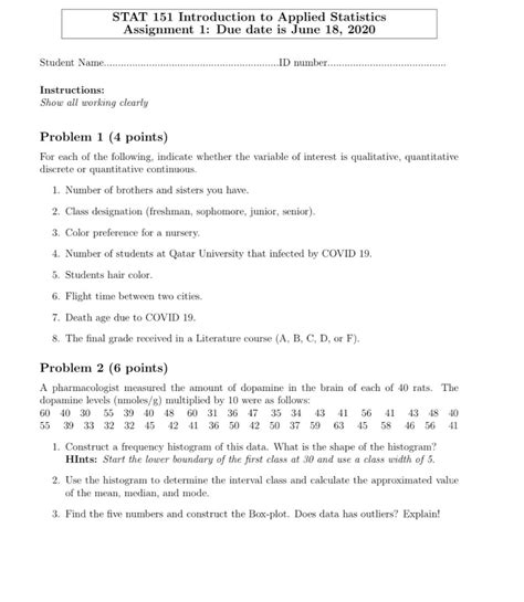 Solved STAT Introduction To Applied Statistics Chegg Com