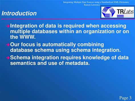 Ppt Integrating Multiple Data Sources Using A Standardized Xml Dictionary Powerpoint