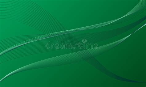 Green Business Lines Wave Curve With Soft Gradient Abstract Background Stock Vector