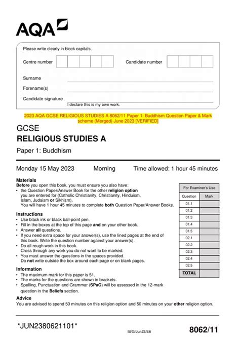 Ocr 2023 Gcse Combined Science Biology A Gateway Science J250 08 Paper