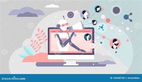 marketing automation ai bot concept vector illustration stock vector illustration of