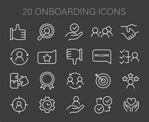 Onboarding Icons Set Icons Depicting Key Steps In Welcoming And