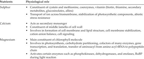 Functions Of Nutrients In Plants Contd Download Scientific Diagram