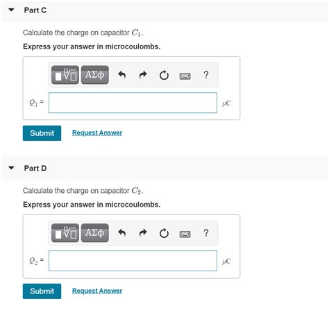Solved Part C Calculate The Charge On Capacitor C1 Express