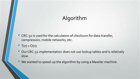 Ppt Crc 32 On Maxeler Dfe Powerpoint Presentation Free Download Id5681142