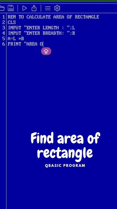 Qbasic Program Class 67 And 8 Program 1 Youtube