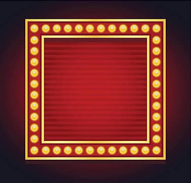 Light Sign Marquee Bulb Glowing Vintage Style Design Party Prop Vector