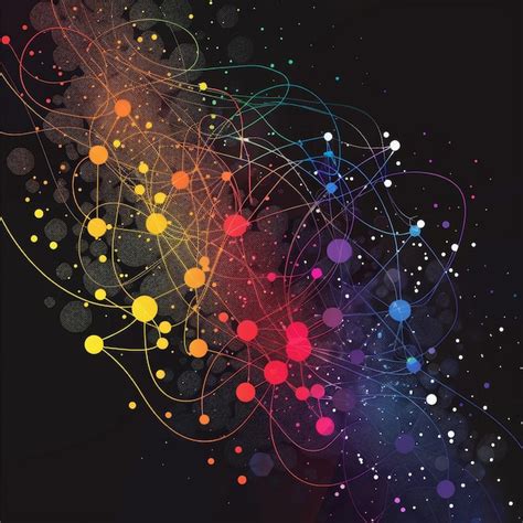 Abstract Neural Network Design Symbolizing Learning Nodes With Vibrant Colors And Flowing Lines
