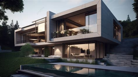 수영장이 있는 2층 모던 하우스 건축가 사진 건축가 건설 배경 일러스트 및 사진 무료 다운로드 Pngtree