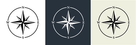 Vetores De Conjunto De Ícones Da Silhueta De Navegação Da Bússola Norte Sudoeste Orientação