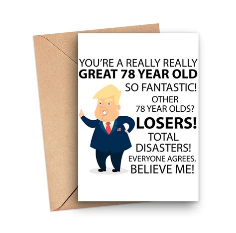 78th Birthday Card Funny 78th Birthday Card Trump 78 Year Old