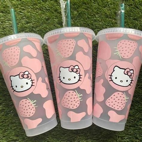 Hello Kitty Regalos Bonitos Vasos De Vinilo Botellas De Starbucks