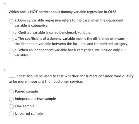 solved which one is not correct about dummy variable