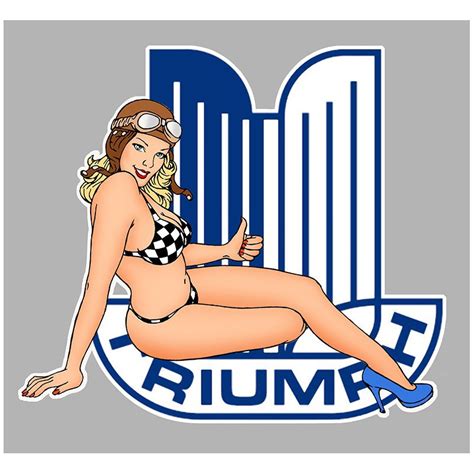 Triumph Right Pin Up Laminated Decal Cafe Racer