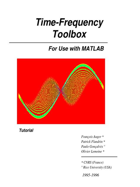 Tutorial Matlab Time Frequency Pdf Pdf Spectral Density