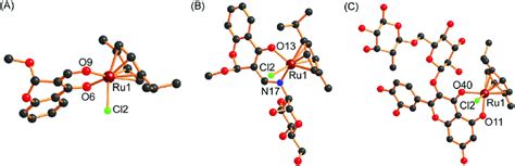 dft optimized structures of a complex 1 b complex 2 and c