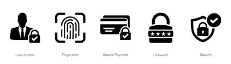 Premium Vector A Set Of 5 Cyber Security Icons As User Access Fingerprint Secure Payment