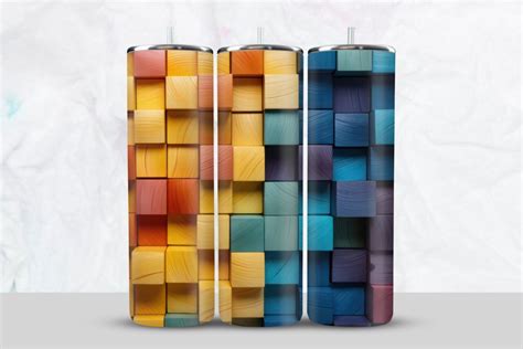 Colorful 3d Box Tumbler Wrap 3115970
