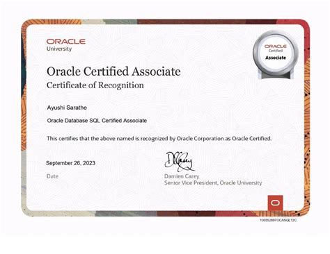 Ayushi Sarathe On Linkedin Oracle Sql Qa Certified Oci Izo 071 Tekgeminus 48 Comments