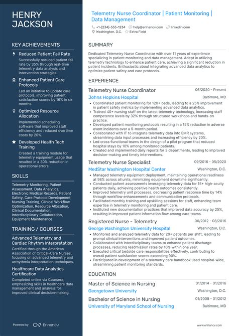 16 Telemetry Nurse Resume Examples And Guide For 2026