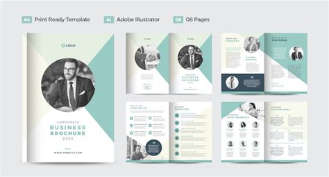 기업 비즈니스 브로셔 디자인 또는 연례 보고서 및 회사 프로필 디자인 또는 소책자 및 카탈로그 디자인 프리미엄 벡터