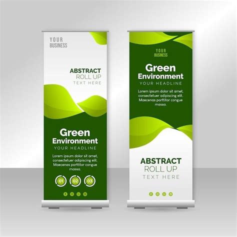 Green Environment Roll Up Banner Template