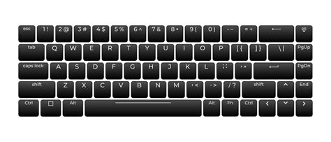 Computer Keyboard Button Layout Template With Letters For Graphic Use Modern Computer Keyboard