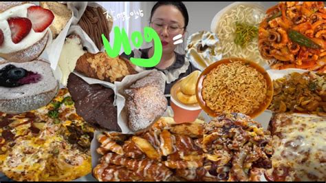 먹고 싶은 거 다 먹은🍗🍕🍜🍩먹방브이로그 노티드도넛 처갓집슈프림양념치킨 도미노피자 런던베이글 왕뚜껑 한성칼국수 런던베이글 카페