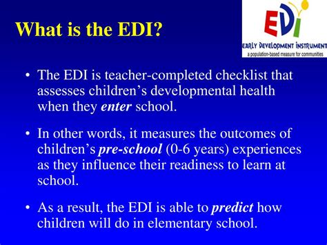 Ppt The Early Development Instrument Edi Powerpoint Presentation Free Download Id 4071252