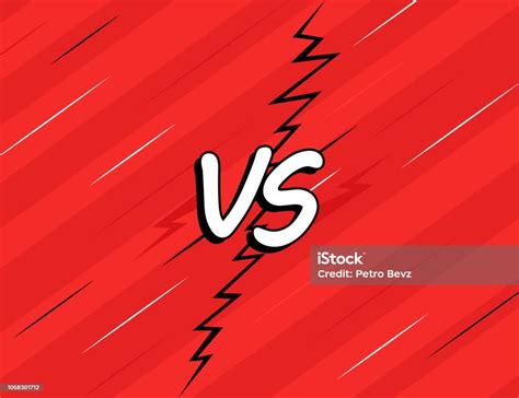 Vs입니다 대 배경 만화 스타일 디자인 빨간색 배경에 고립 된 싸움 현대 벡터 일러스트 레이 션 개념에 대한 스톡 벡터 아트 및 기타 이미지 Istock