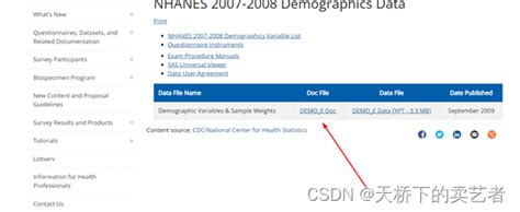 nhanes临床数据库挖掘教程1 数据库下载 nhanes数据库 csdn博客